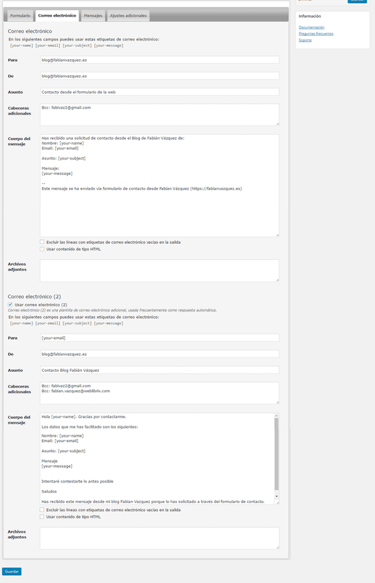 Contact Form 7 - Tutorial completo. Formularios de contacto