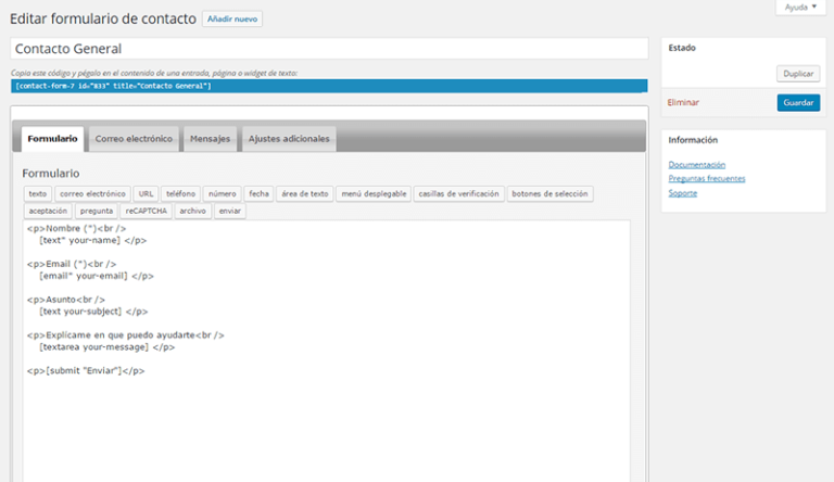 Contact Form 7 - Tutorial completo. Formularios de contacto